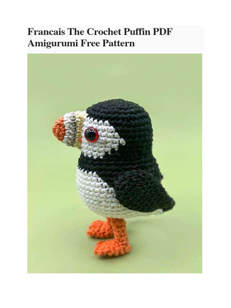 Francais The Crochet Puffin PDF Amigurumi Free Pattern | PDF | Crochet | Amigurumi