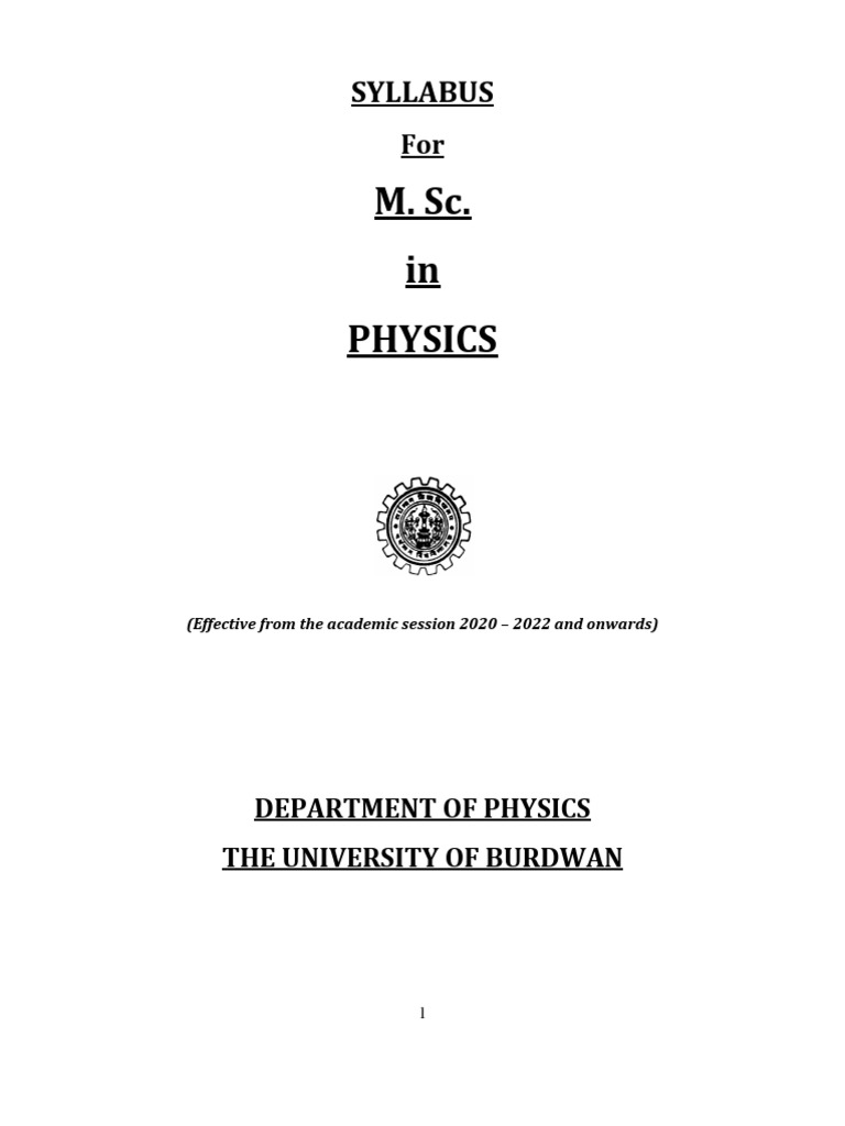 Syllabus MSPHYS 2020-2021-1 | PDF | Matrix (Mathematics) | Wave Function