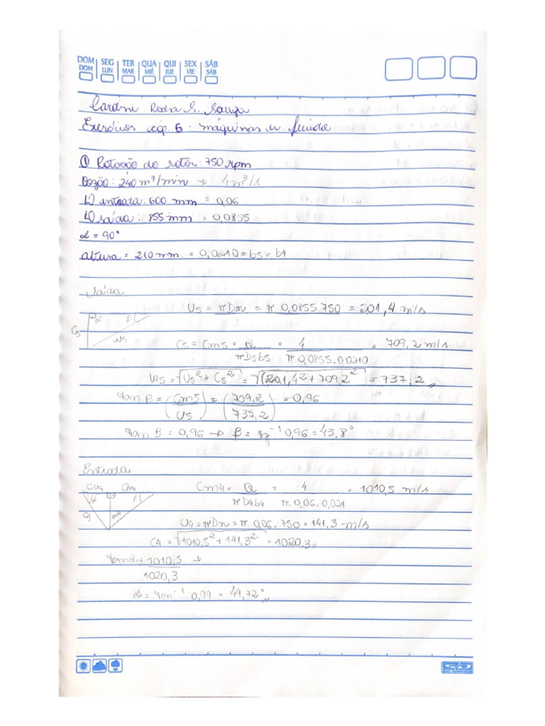 Lista 2 - Máquinas de Fluidos Cap 6 Henn | PDF