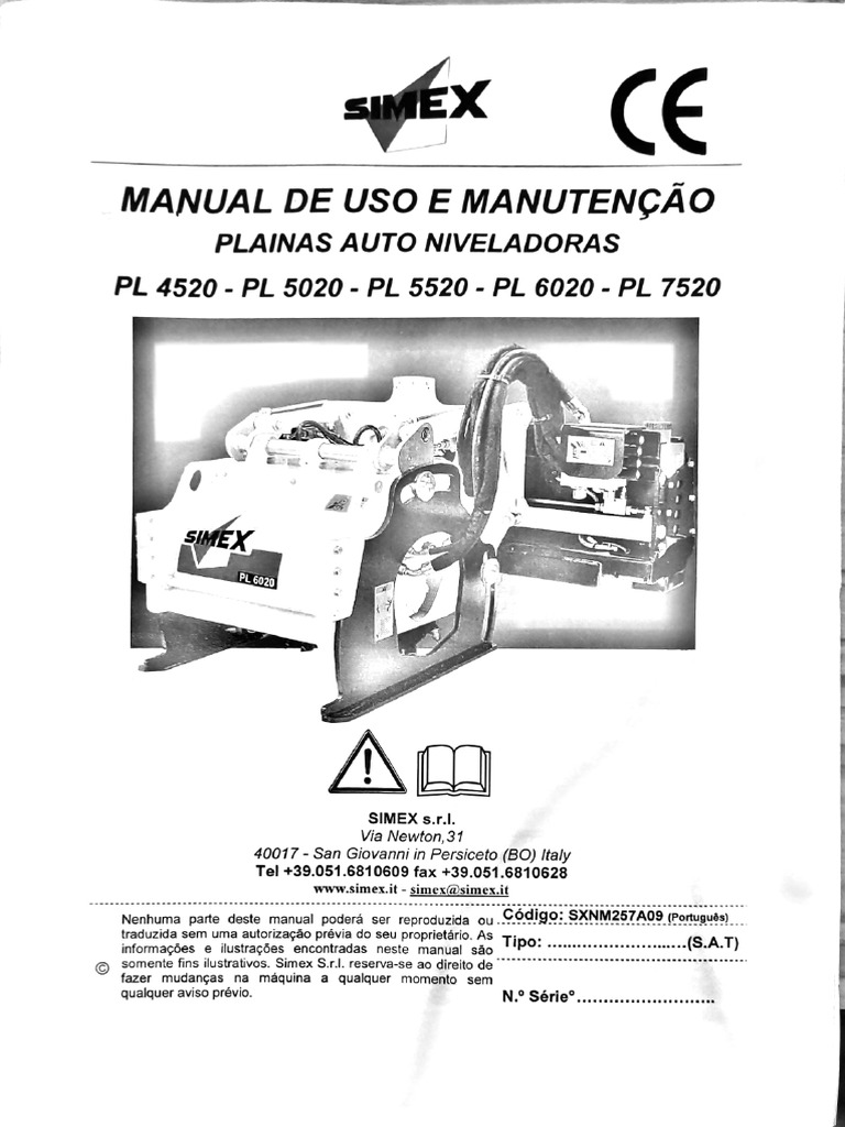 Manual de Uso e Manutenção Simex 4520 | PDF