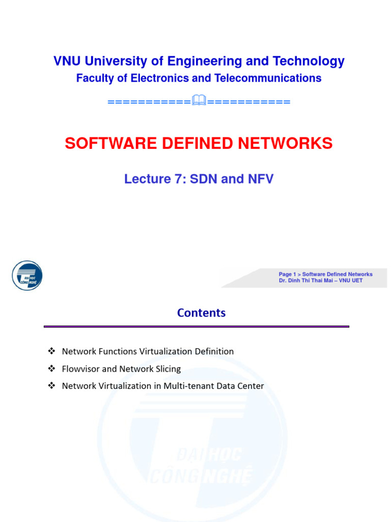 Lecture Notes 7 SDN and NFV | PDF | Computer Network | Network Topology Lecture Notes 7 SDN and NFV | PDF | Computer Network | Network Topology