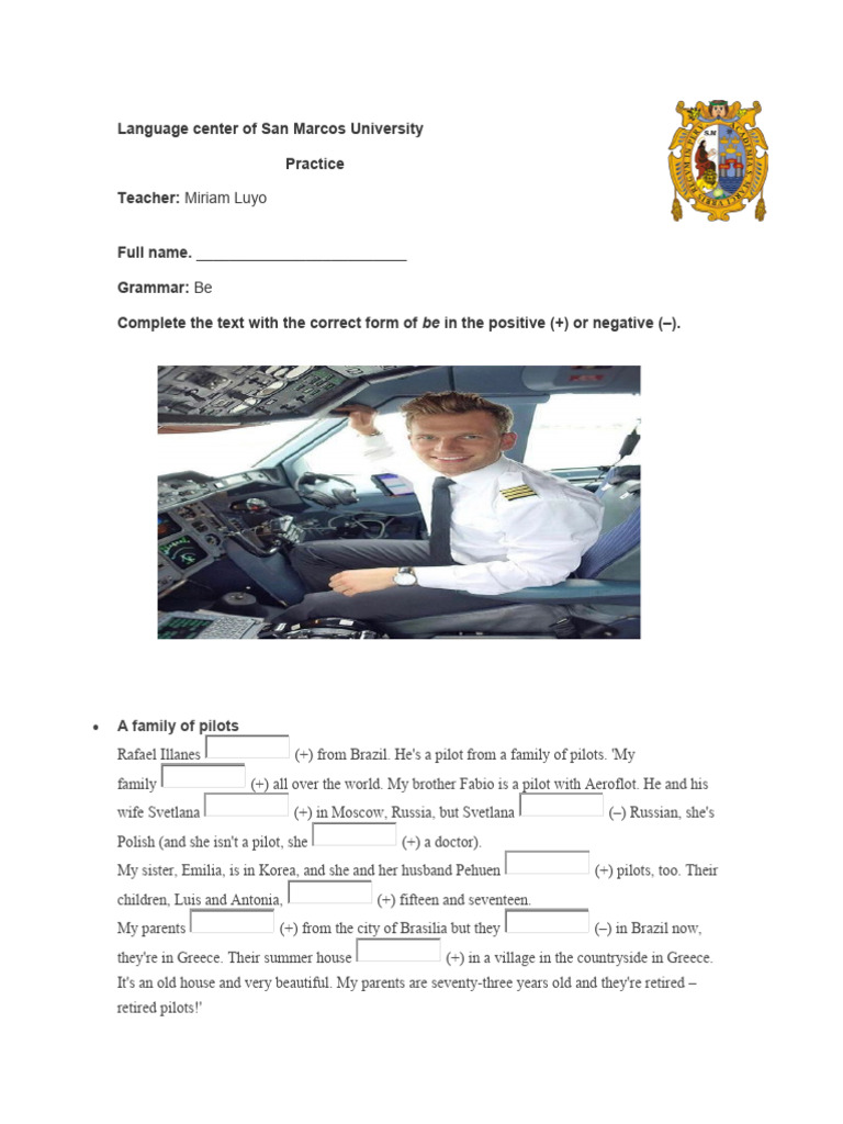 Grammar Practice (Be - Basic 1) | PDF