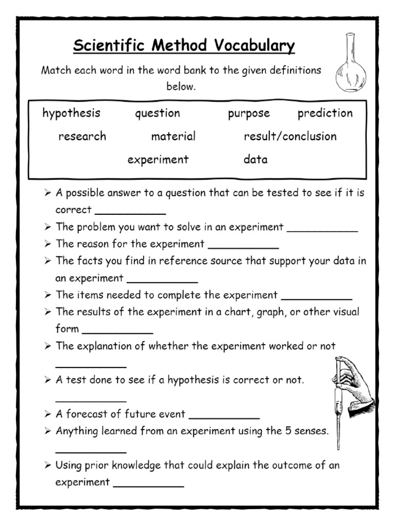 Scientific Method Vocabulary Worksheet Rsinyl | PDF
