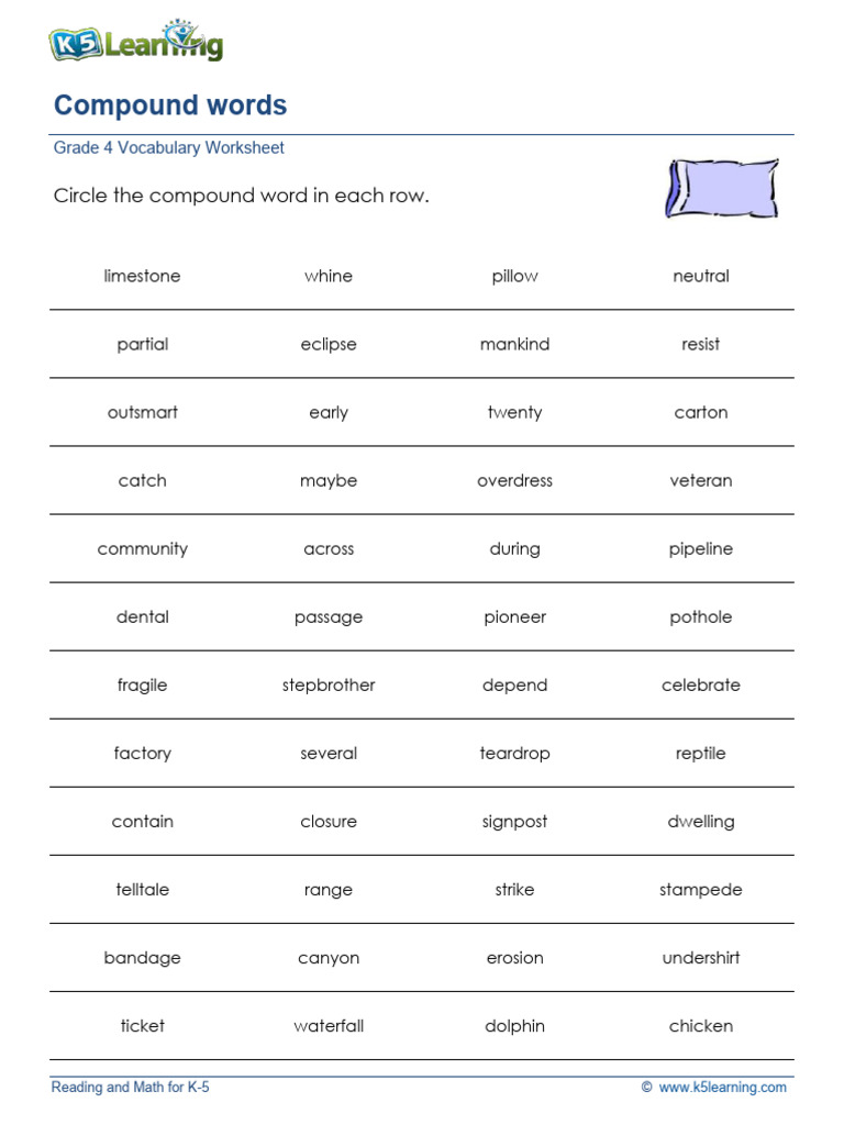 Grade 4 Compound Words 2 | PDF