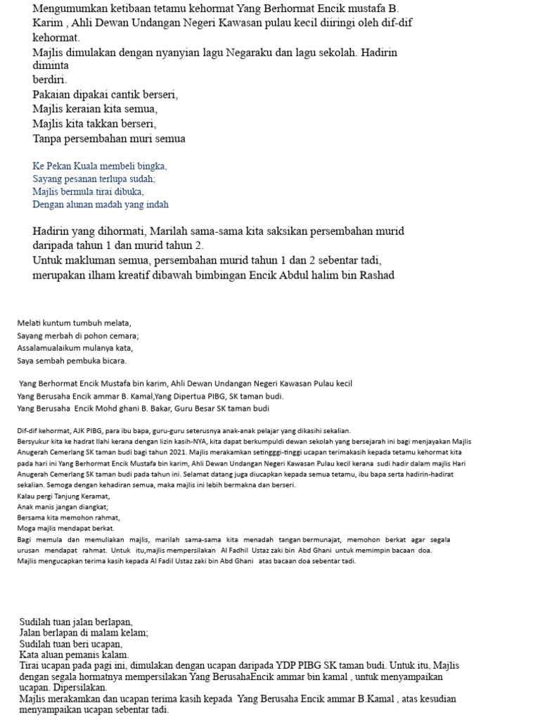 Teks Ucapan | PDF | Griya & Taman