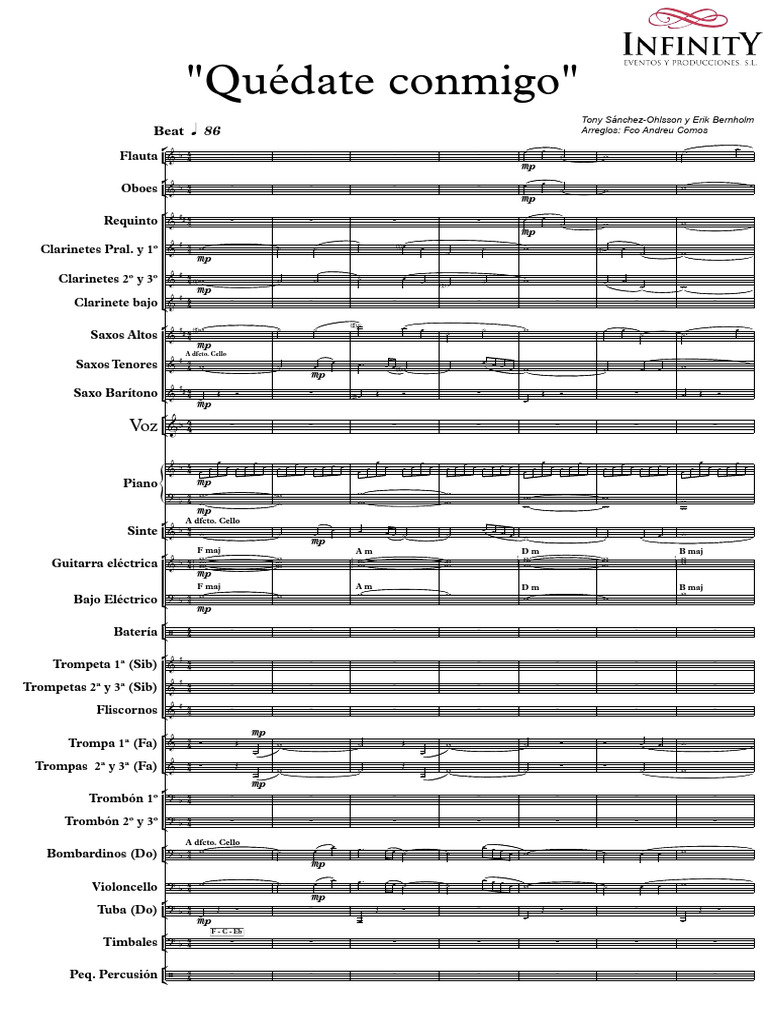 Quédate conmigo - PARTITURA | PDF
