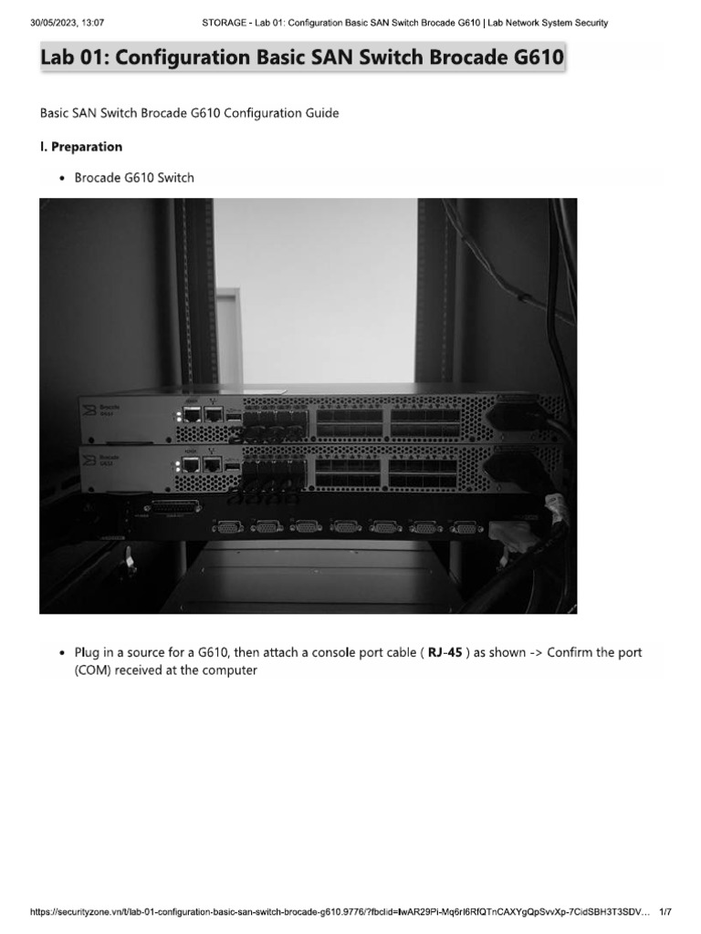 STORAGE - Lab 01 - Configuration Basic S... Ade G610 - Lab Network System Security | PDF