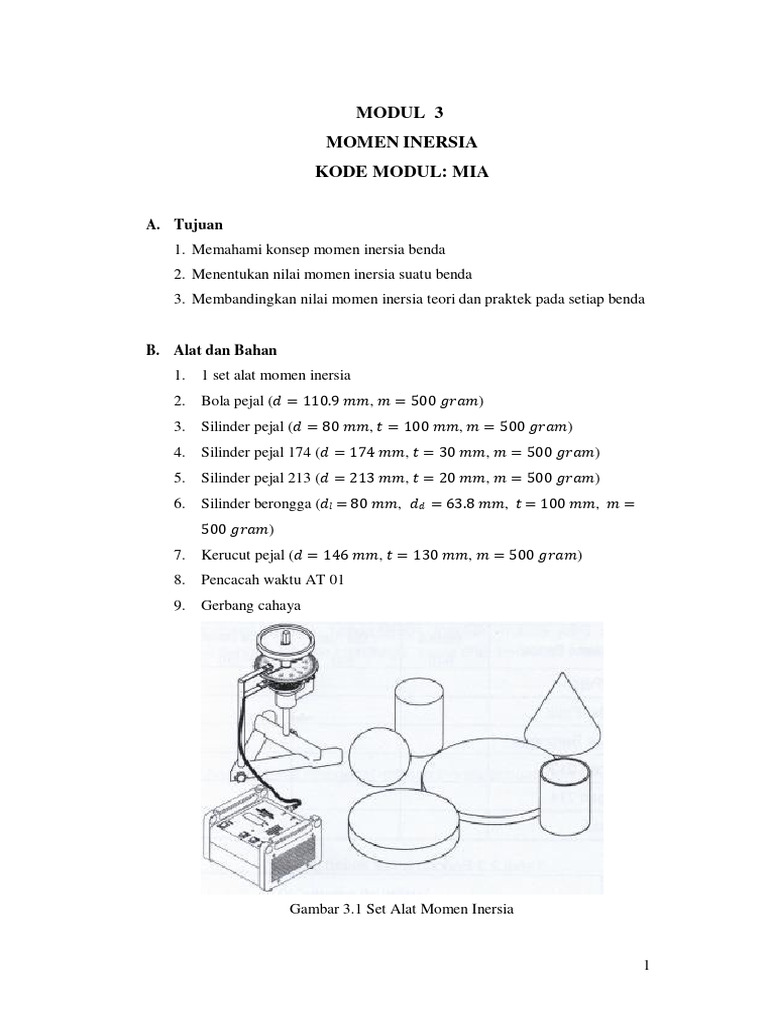 Modul 3 Momen Inersia | PDF