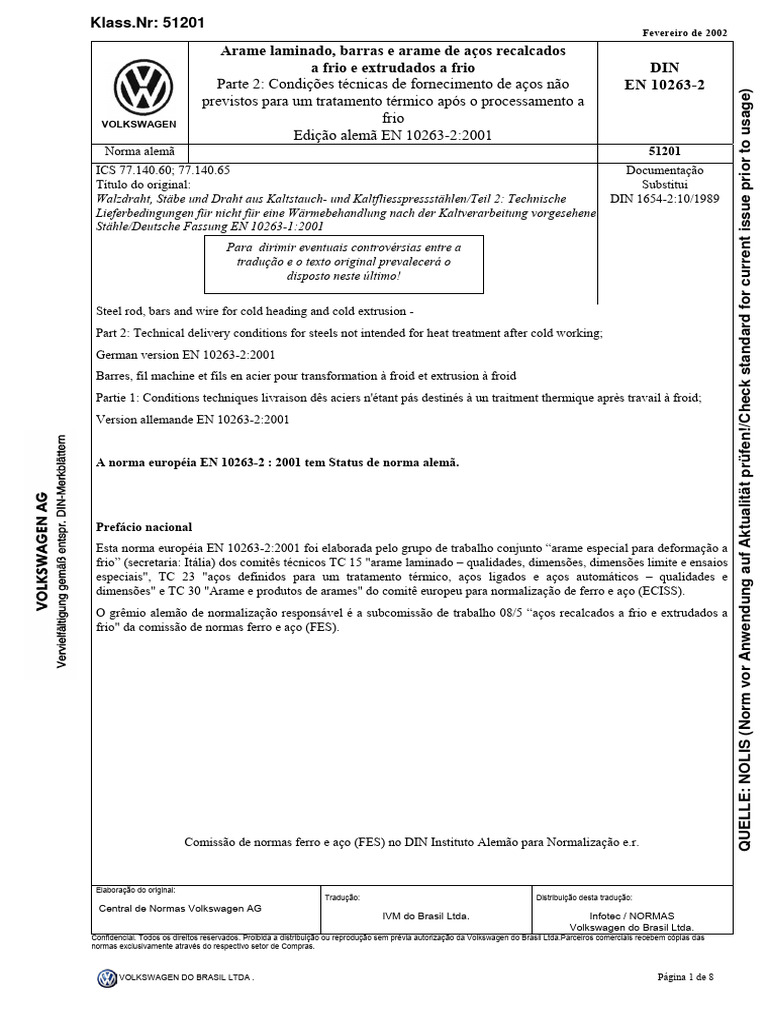 DIN 10263_2 (02-2002) | PDF | Aço | Europa