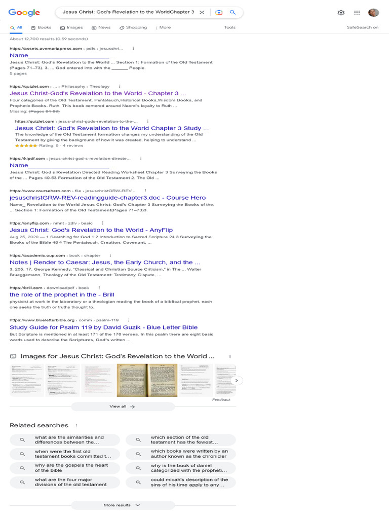 Jesus Christ God's Revelation To The World Chapter 3 Surveying The Books of The Bible Section 3 ...