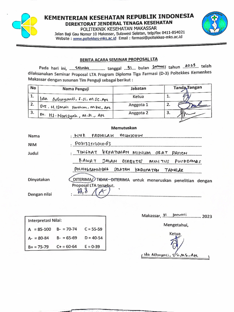 Nurfadhilah Muhiddin Nilai Sempro | PDF