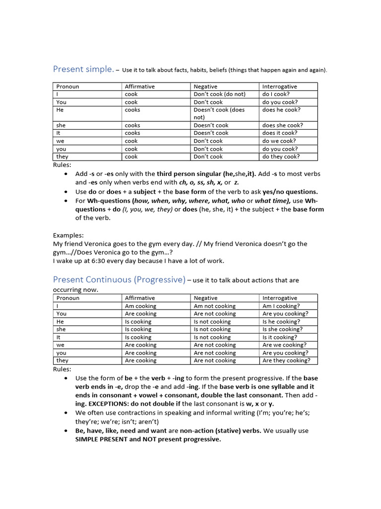 Present and Future Tenses | PDF | Verb | Human Communication