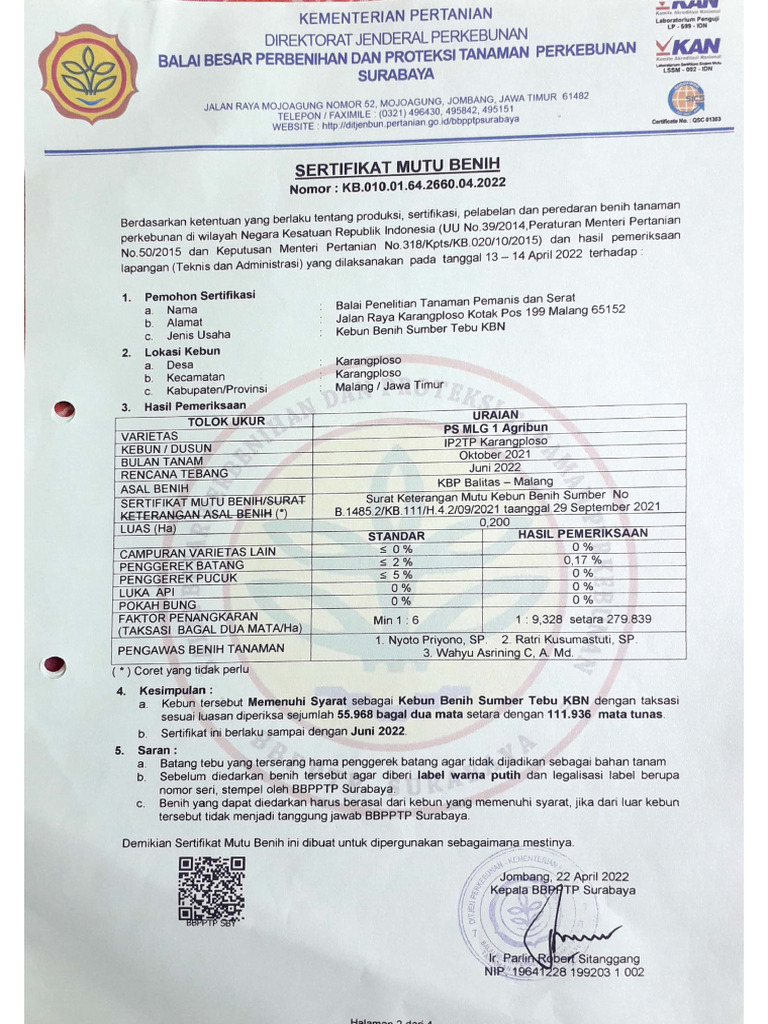 Sertifikat CMG Dan PS MLG 1 Agribun | PDF