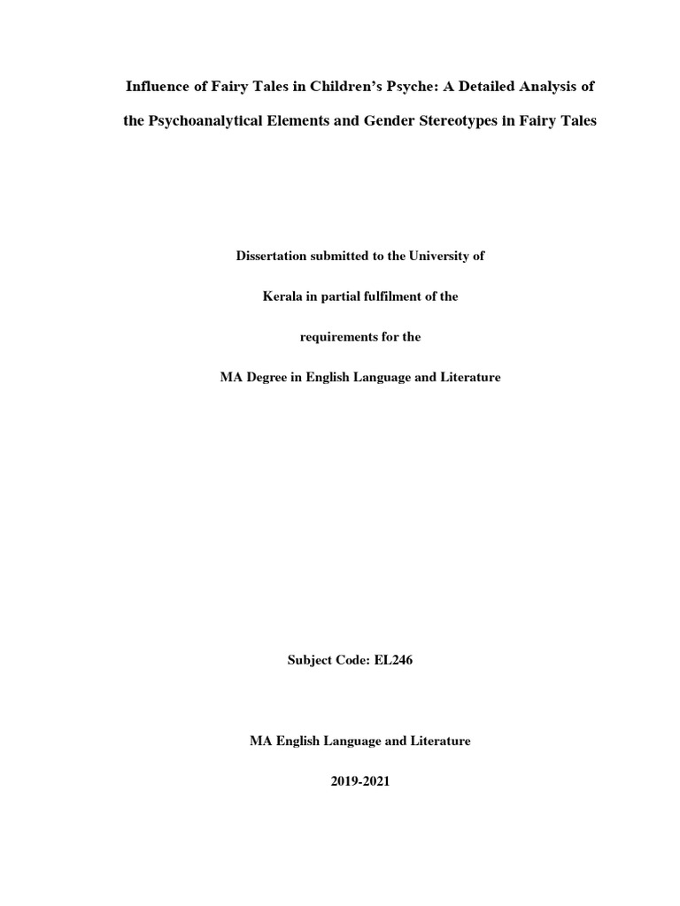 Influence of Fairy Tales | Download Free PDF | Carl Jung | Fairy Tales