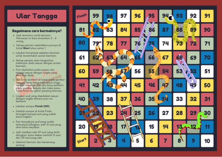 Colorful Number Sense Snakes and Ladders Worksheet | PDF