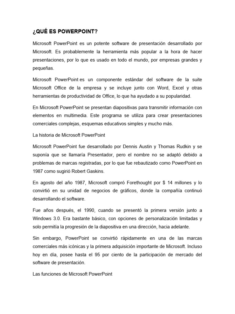 Qué Es Powerpoint | PDF | Microsoft PowerPoint | Microsoft