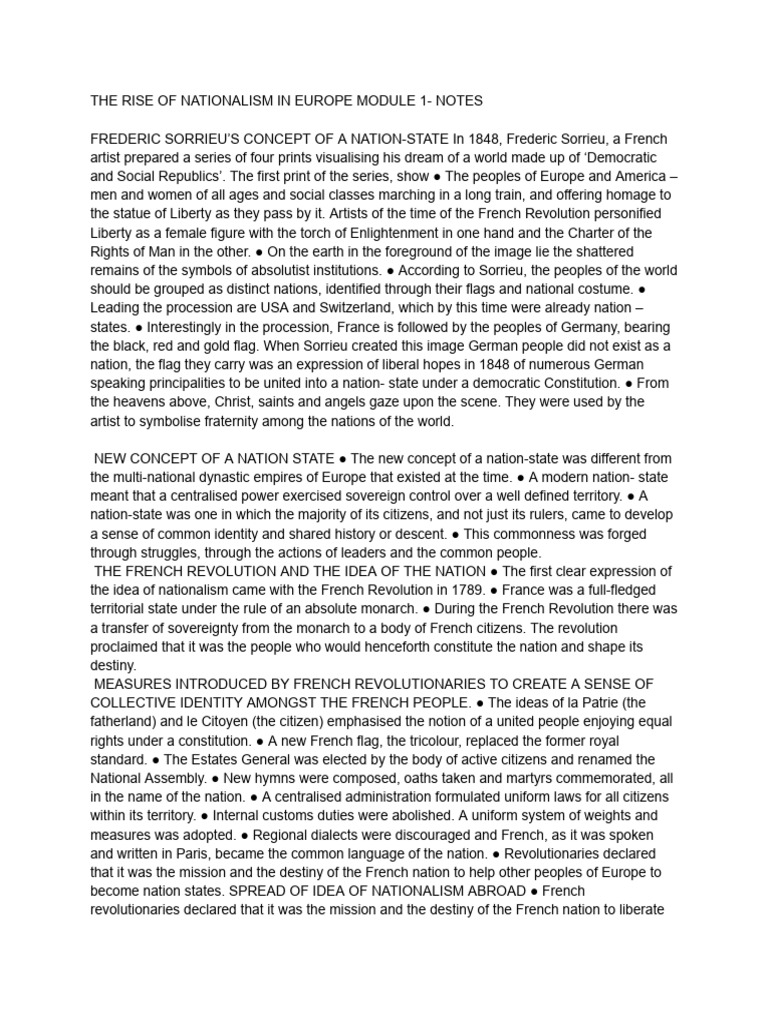 Notes-Rise of Nationalism in Europe | PDF | Balkans | Nationalism