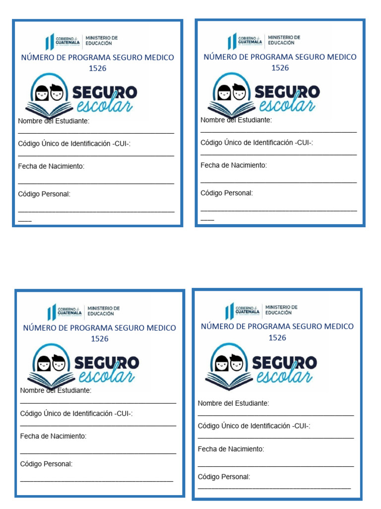 Modelo de Carnet Escolar Seguro | PDF | Crecimiento personal y profesional
