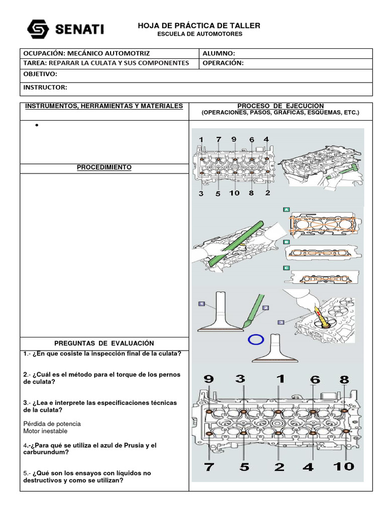 Reparar La Culata y Sus Componentes | PDF