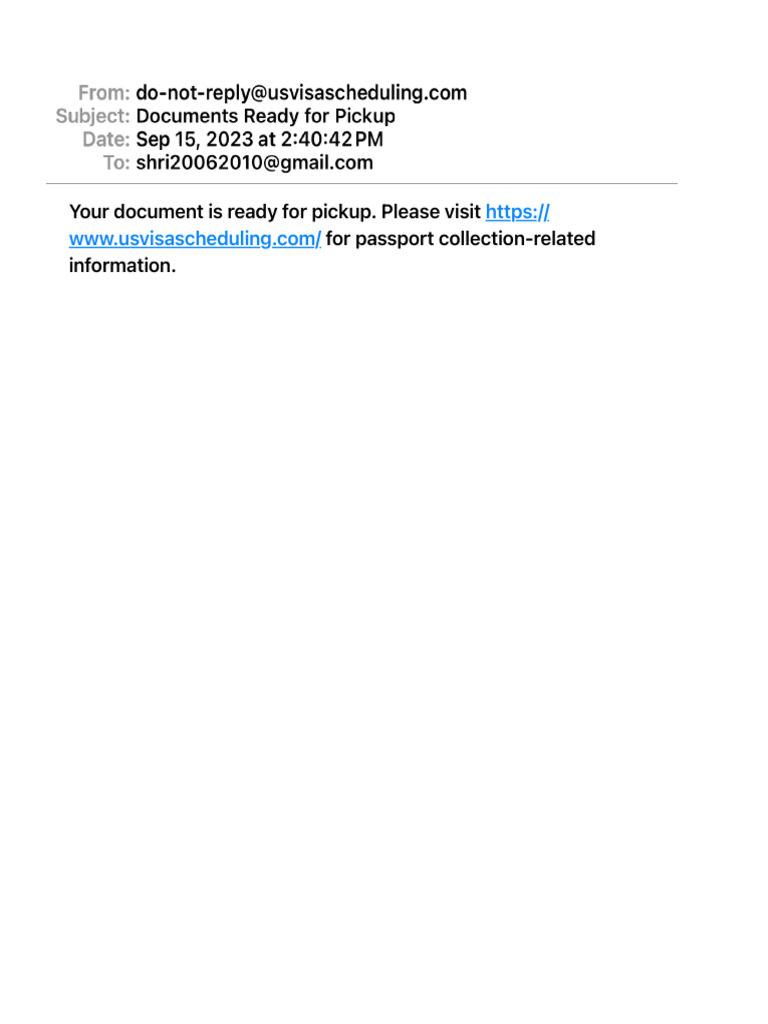 Documents Ready For Pickup | PDF