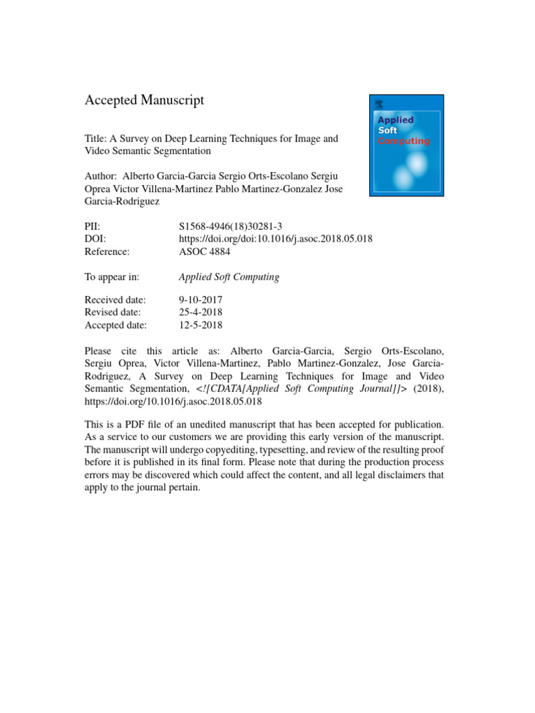 A Survey On Deep Learning Techniques For Image and Video Semantic ...