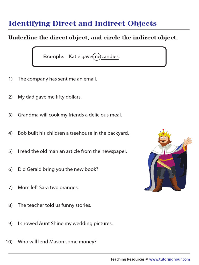 Direct Indirect Objects | PDF