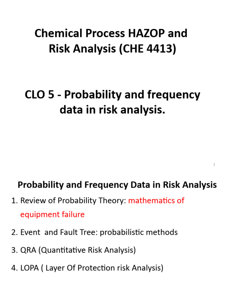 CLO5 CHE4413 Chemical Process HAZOP and Risk Analysis-202220-2 | PDF ...