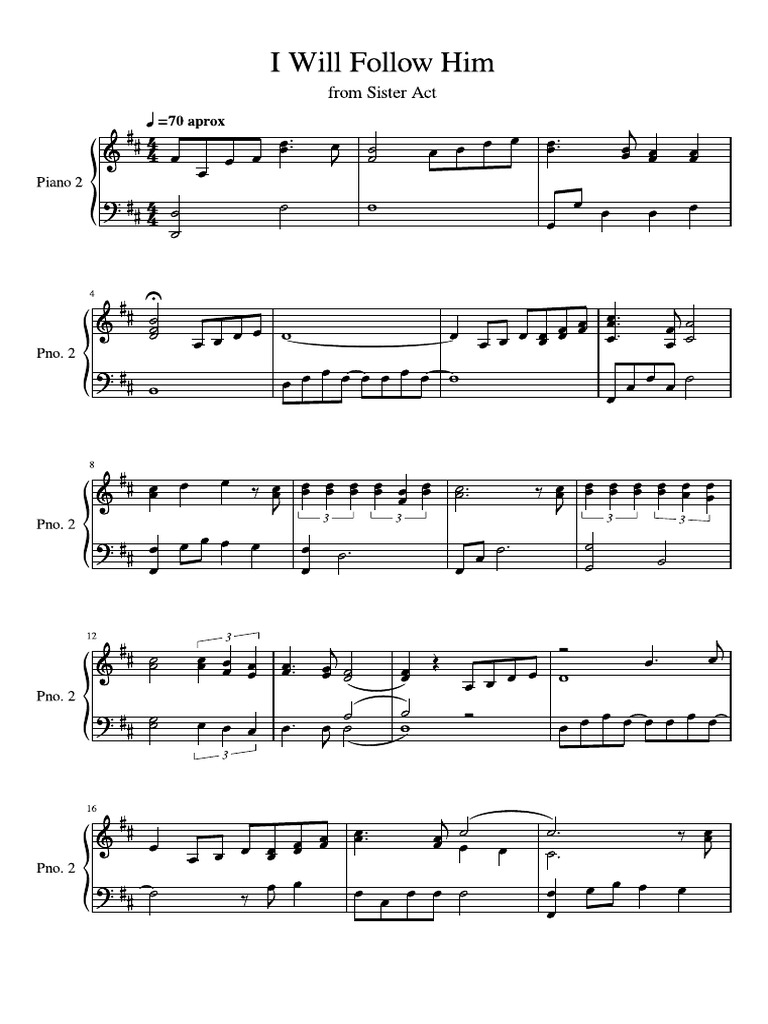 I Will Follow Him - Piano. | PDF