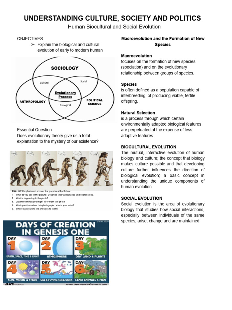 Human Biocultural and Social Evolution | PDF | Evolution | Paleolithic