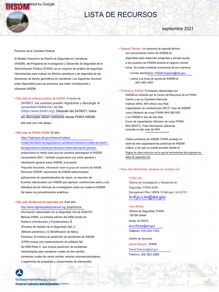 Recursos y Capacitación IHSDM 2021 | PDF | Red mundial | Internet y web
