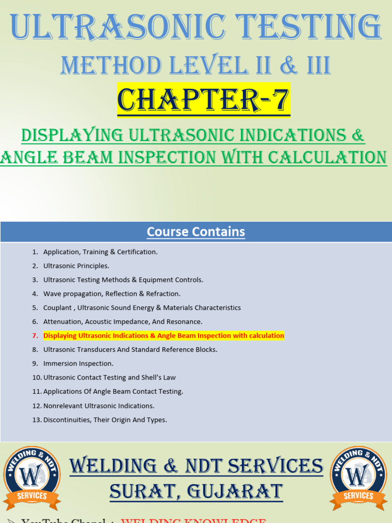 UT 7 Displaying Ultrasonic Indications Angle Beam Inspection With | PDF ...