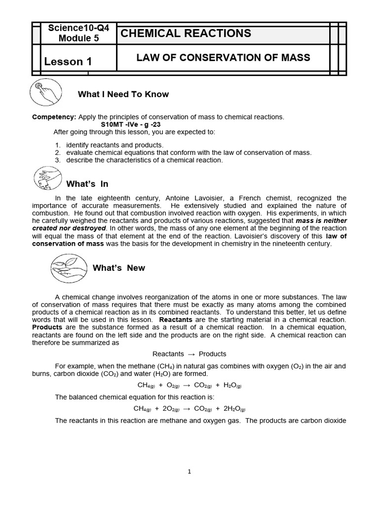 Science-10 Q4 Module-5 Week-5 | PDF | Chemistry | Chemical Reactions