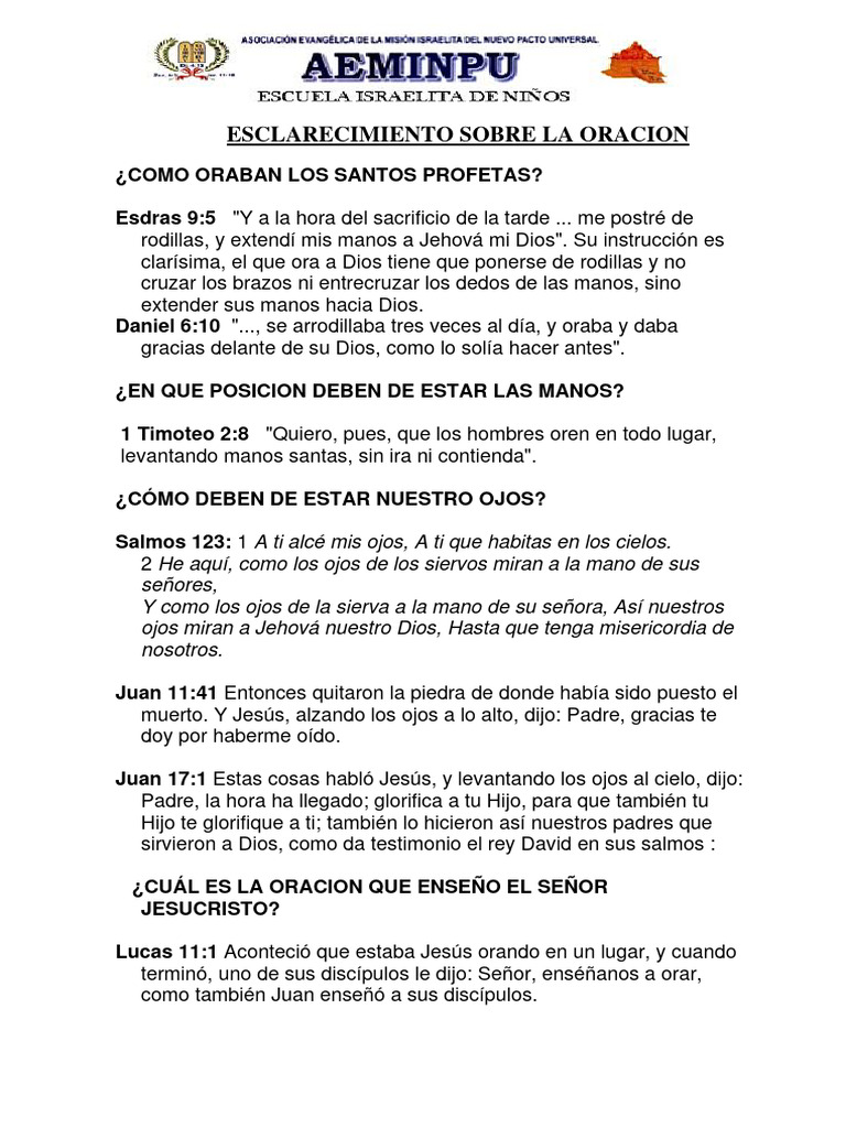 Esclarecimiento Sobre La Oracion | PDF | Oración | orador del Señor