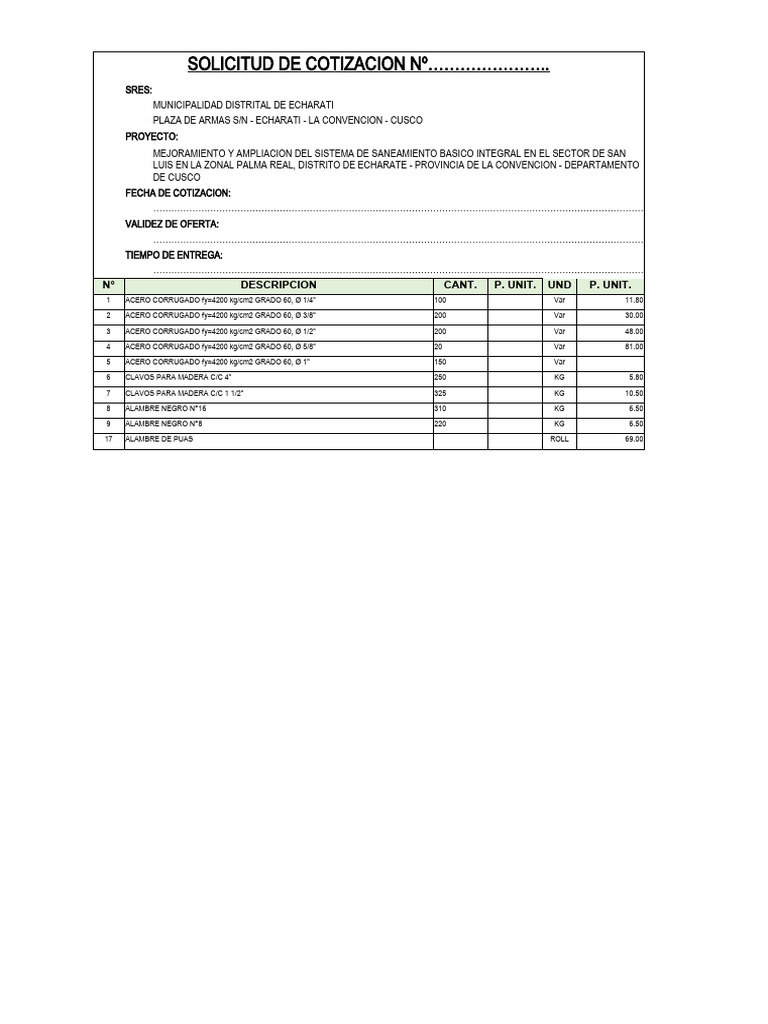 Cotizacion Materiales SBI FLOREZ | PDF | Arquitectura | Diseño arquitectonico