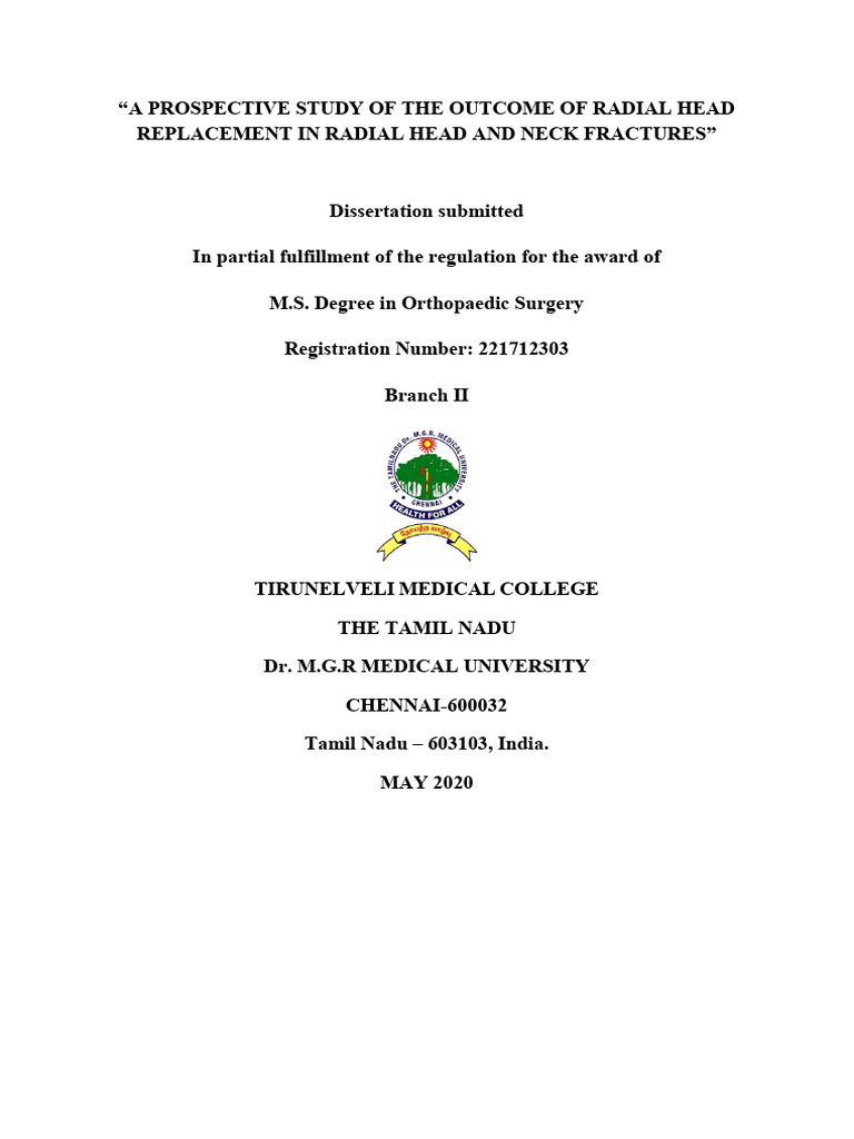 Orthopaedic Surgery Thesis | PDF | Elbow | Anatomical Terms Of Motion