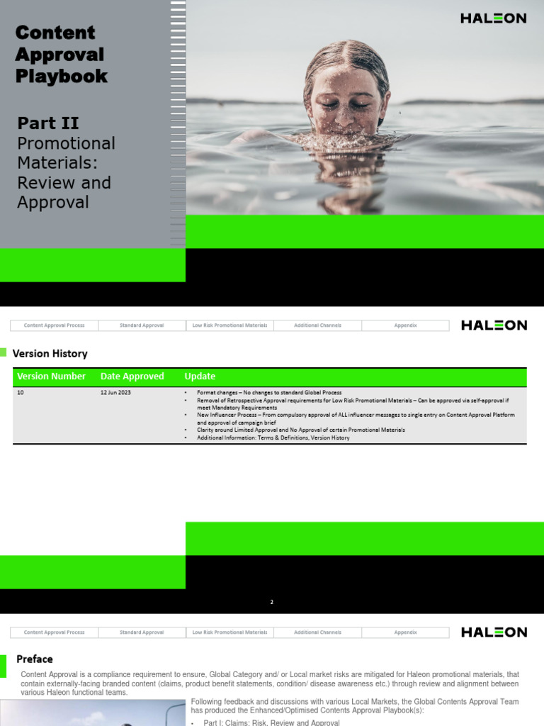 Content Approval Playbook - Promotional Materials Review and Approval Jun 2023 ...