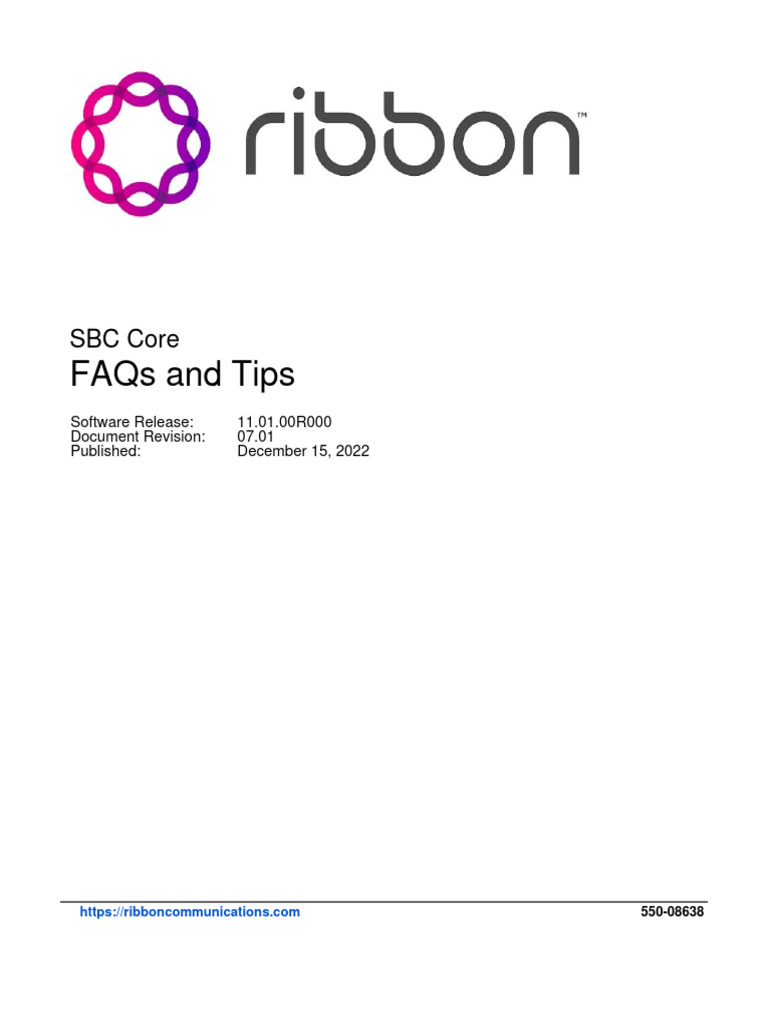 550-08638 07.01 SBC Core 11.01.00R000 FAQs and Tips | PDF | Session ...