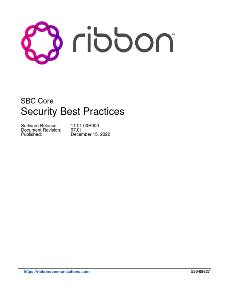 550-08627 07.01 SBC Core 11.01.00R000 Security Best Practices | PDF ...