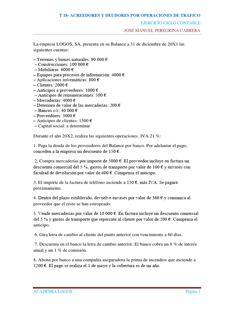 Ejercicio Repaso Ciclo Contable Solucionado | PDF | Contabilidad | Bancos