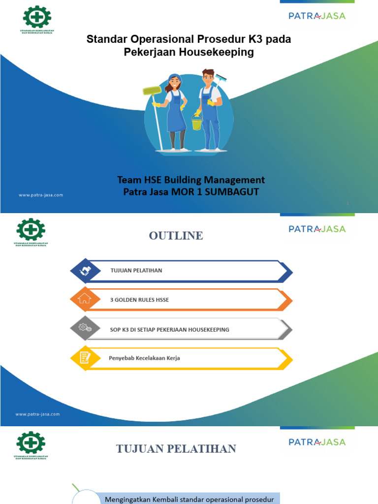 SOP K3 untuk Housekeeping Patra Jasa | PDF