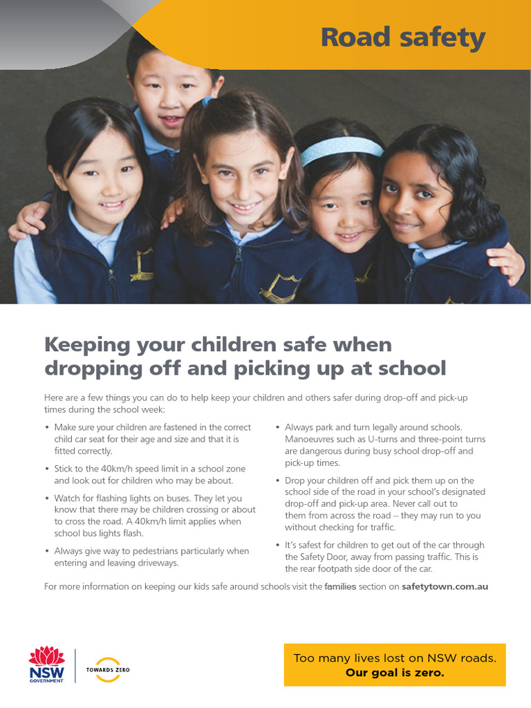 Safe School Drop-Off and Pick-Up Tips | PDF | Road Traffic Safety ...