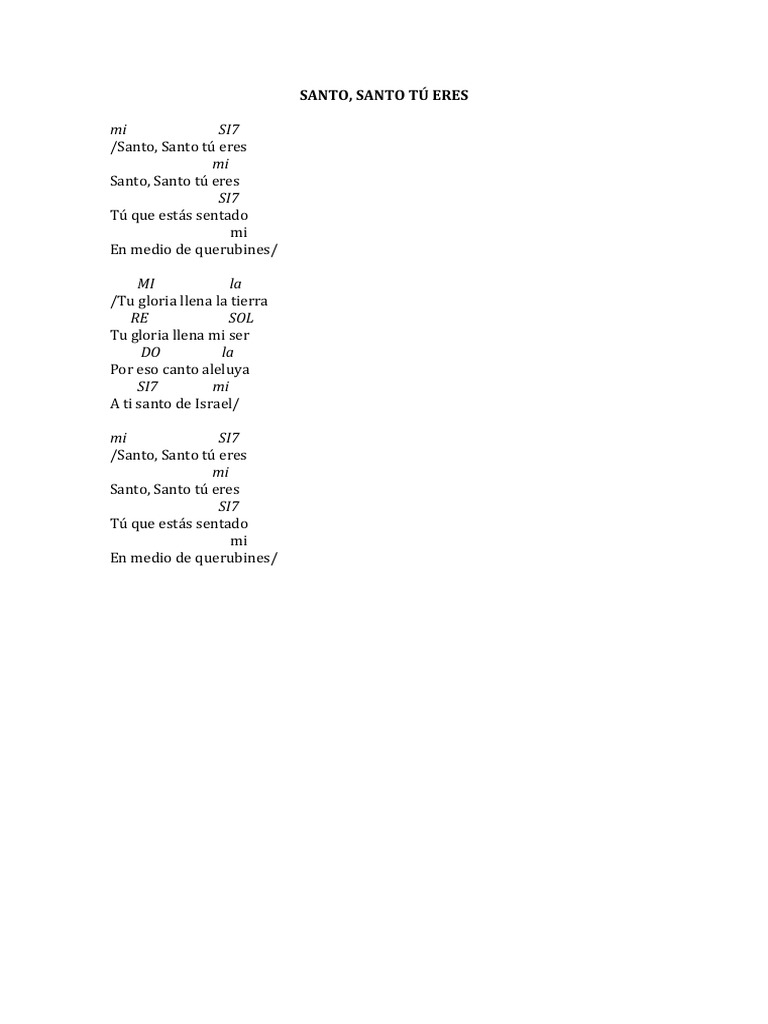 Santo Santo Tu Eres | PDF