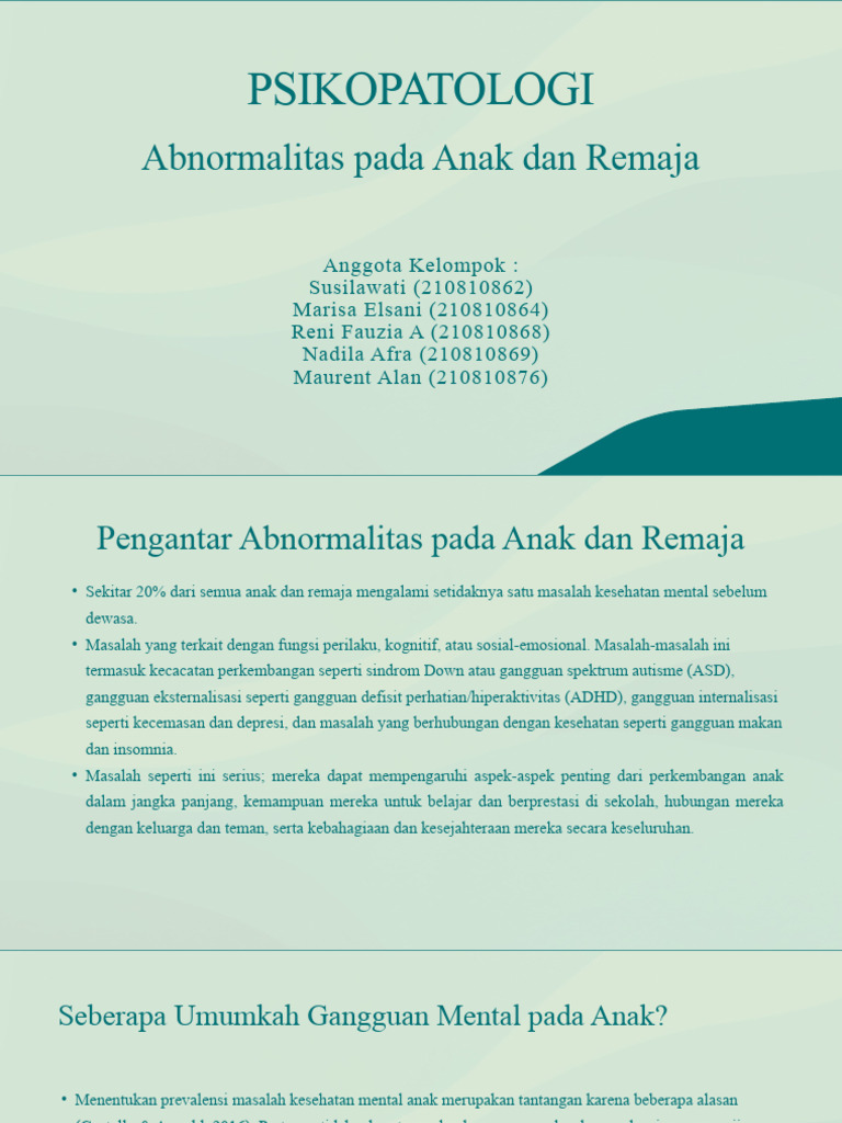 Abnormalitas Pada Anak Dan Remajaa | PDF