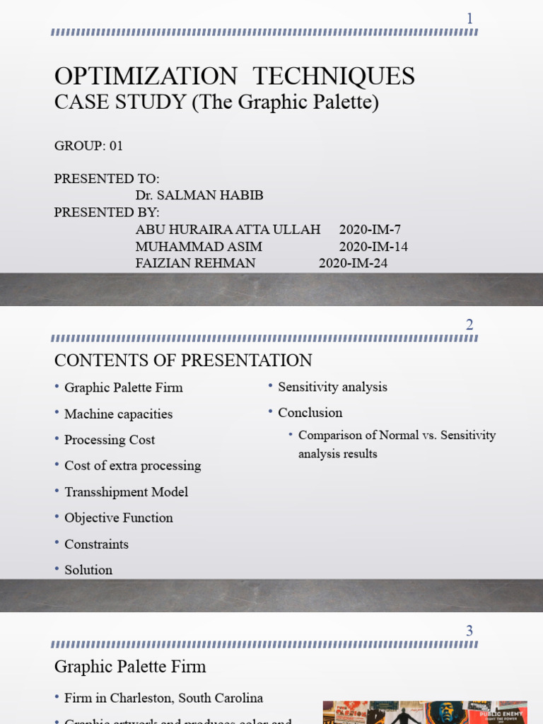 Optimization Techniques: CASE STUDY (The Graphic Palette) | PDF | Mathematical Optimization ...