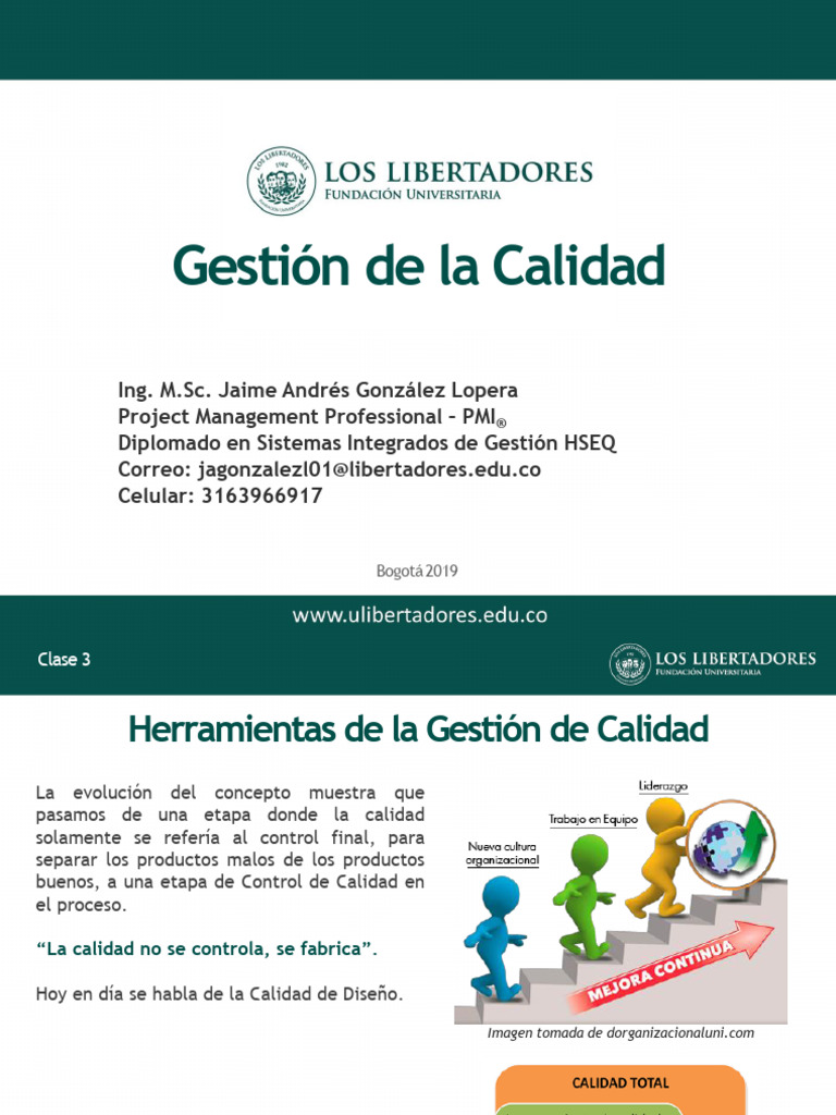 Clase 3 - Gestión de La Calidad 2019-1 | PDF | Gestión de la calidad | Medición