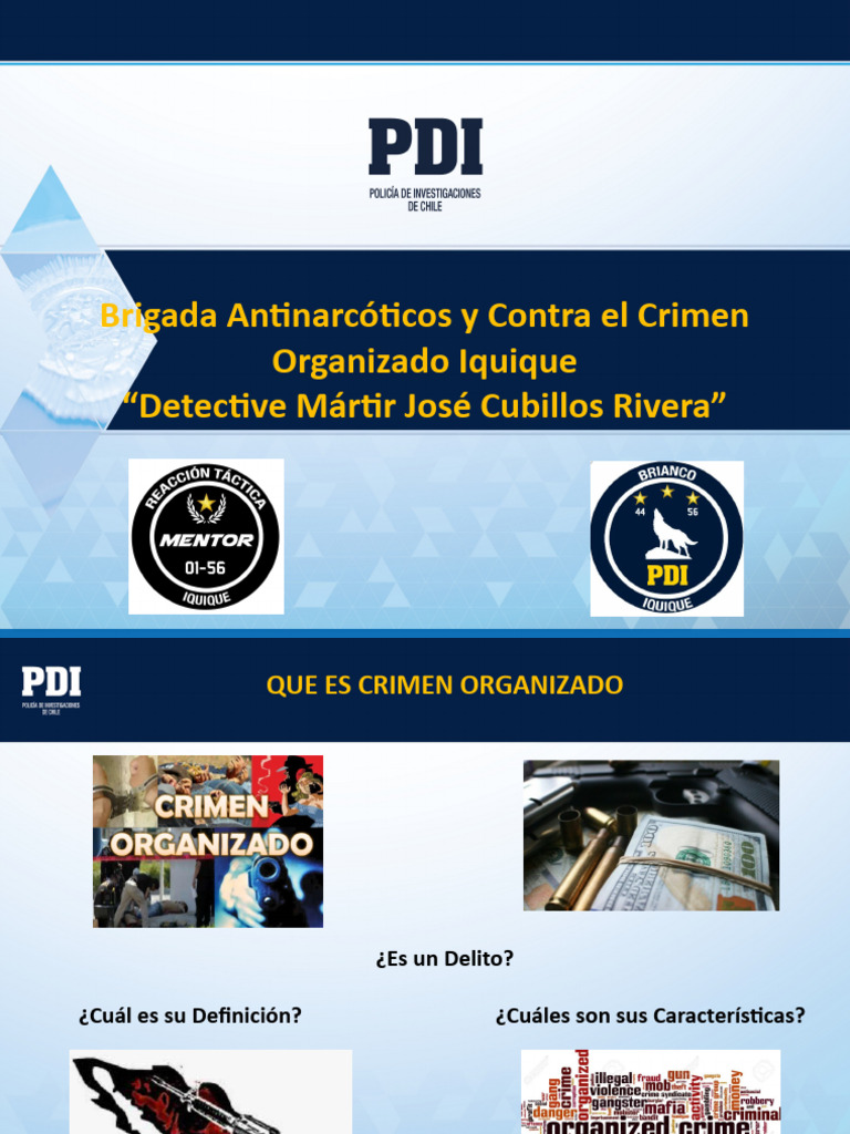 30.06.22 Presentacion Crimen Organizado Pdi | PDF | Crimen organizado | Crímenes