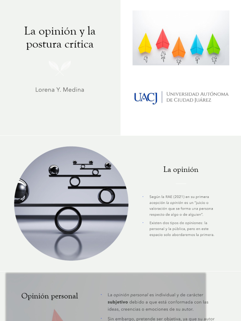 La Opinión y La Postura. | PDF