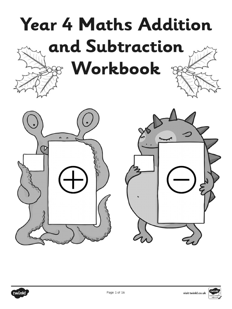 Maths Addition and Subtraction Workbook | PDF | Subtraction | Worksheet