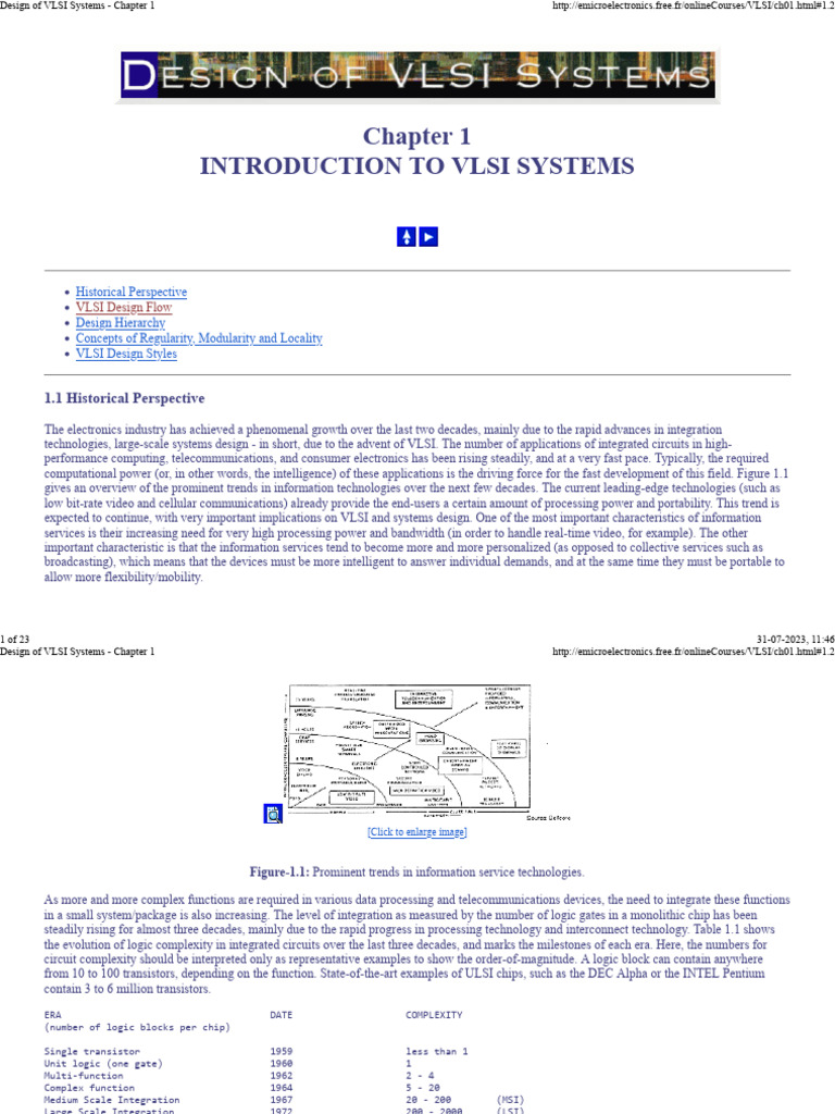 Design of VLSI Systems - Chapter 1-1 | PDF | Integrated Circuit ...
