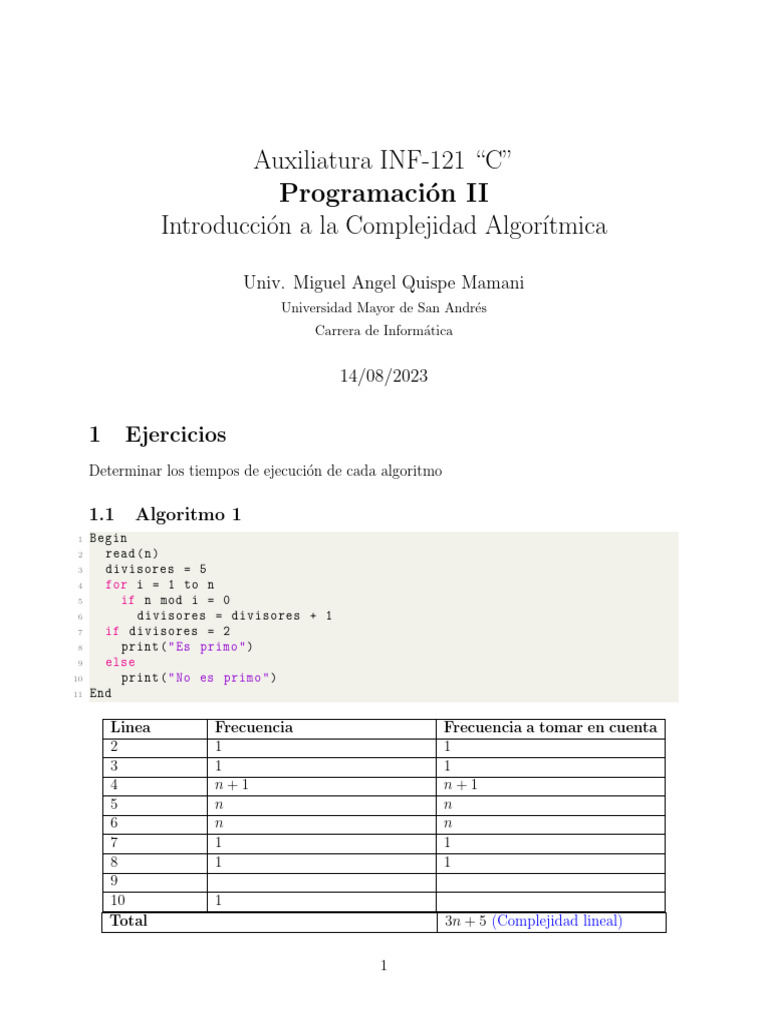 2__Complejidad_Algorítmica | PDF | Programación de computadoras | Informática teórica